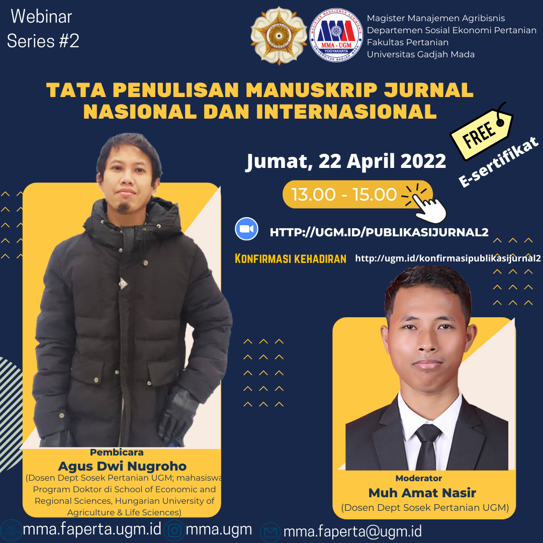 WEBINAR SERIES MMA#2 PUBLIKASI JURNAL – mma faperta